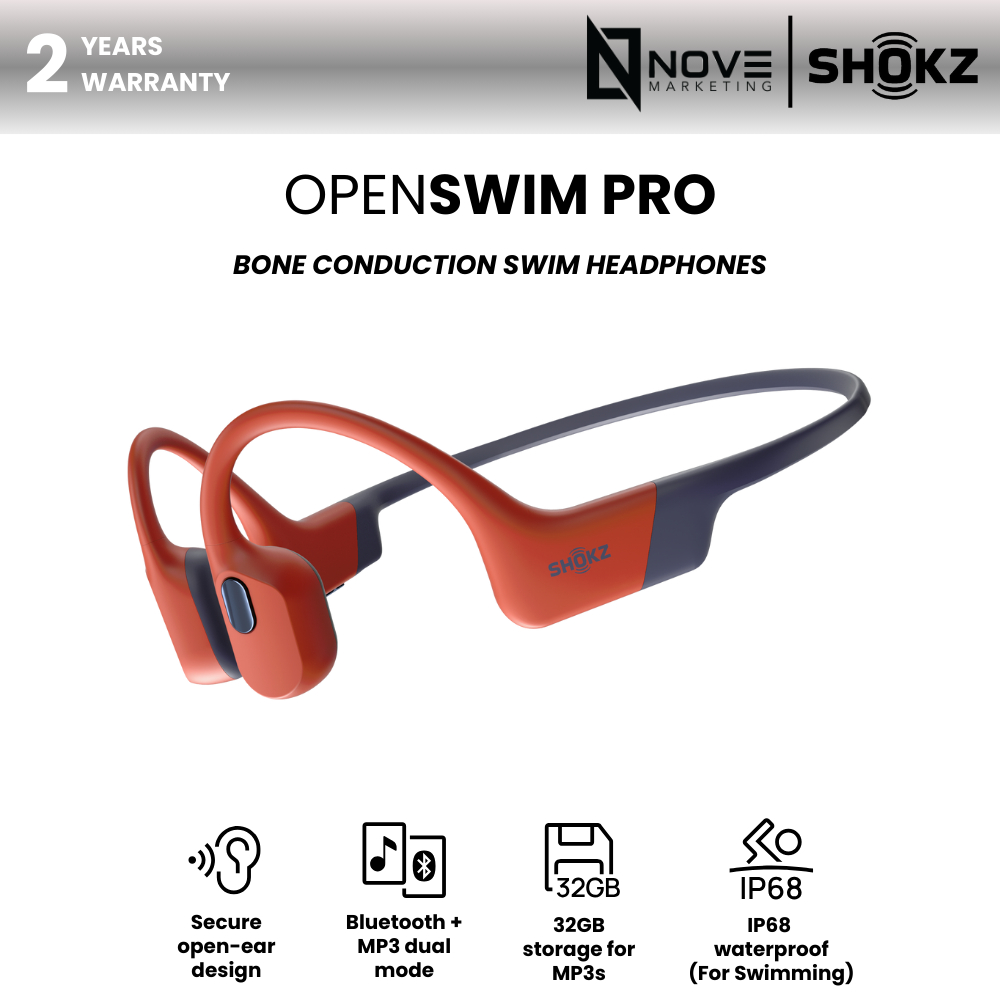 Shokz OpenSwim Pro Bone Conduction Swimming Headphones ( S710 ...