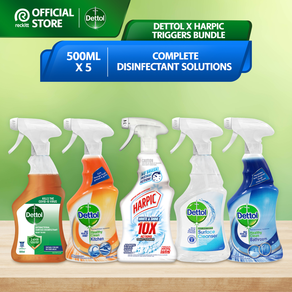 Dettol x Harpic Complete Cleaning Trigger Bundle (Kitchen, Bathroom ...