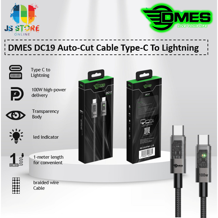 📌READY STOCK📌DMES DC19 Auto Disconnect USB-C To Lightning Fast Charging Cable with delivering Up ...
