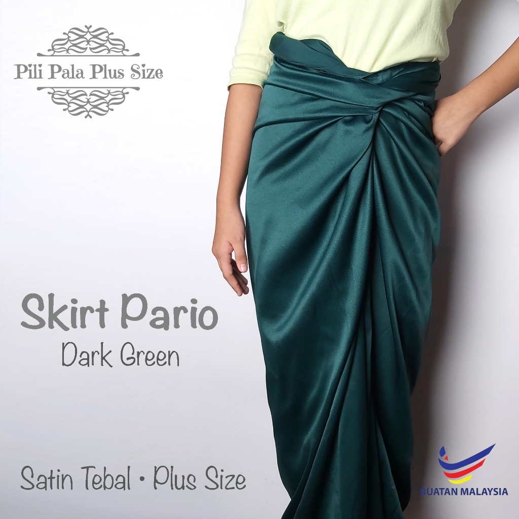 Plus Size Kain Batik Pario Satin Tebal Wrap Skirt Pareo Hitam By Pili ...