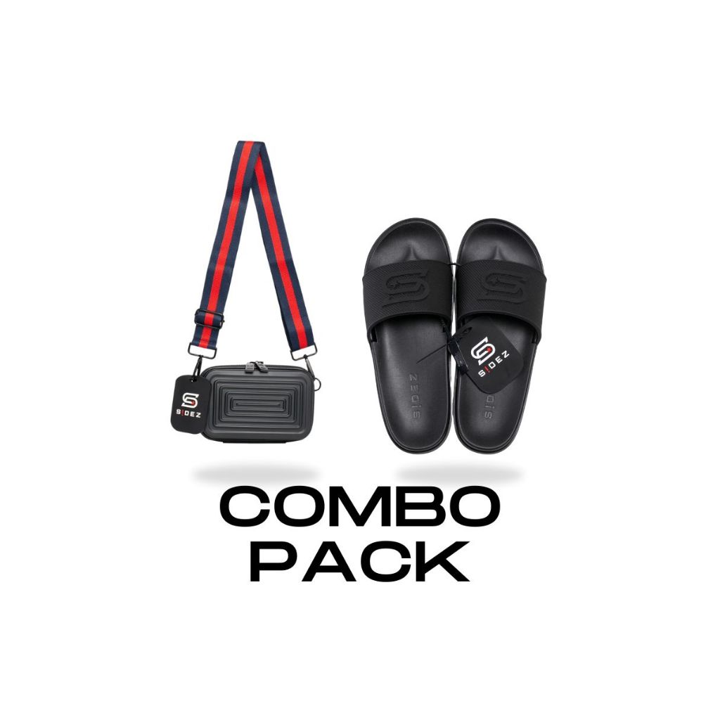 SiDEZ LIMITED COMBO SANDAL + TRANSBAG MATTE BLACK | Shopee Malaysia