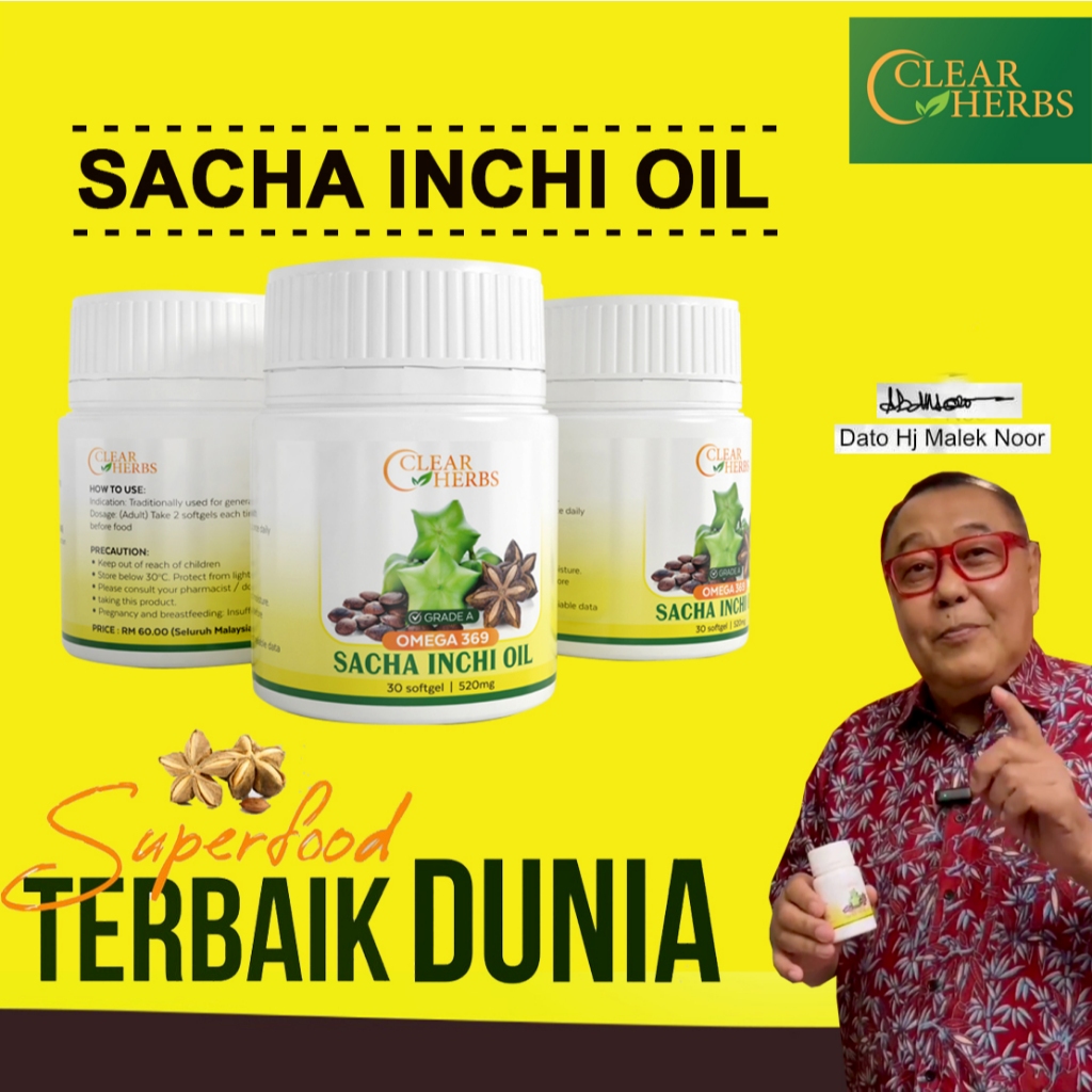 Sacha Inchi Oil Original Minyak Supplement Clear Herbs 30 biji/botol ...