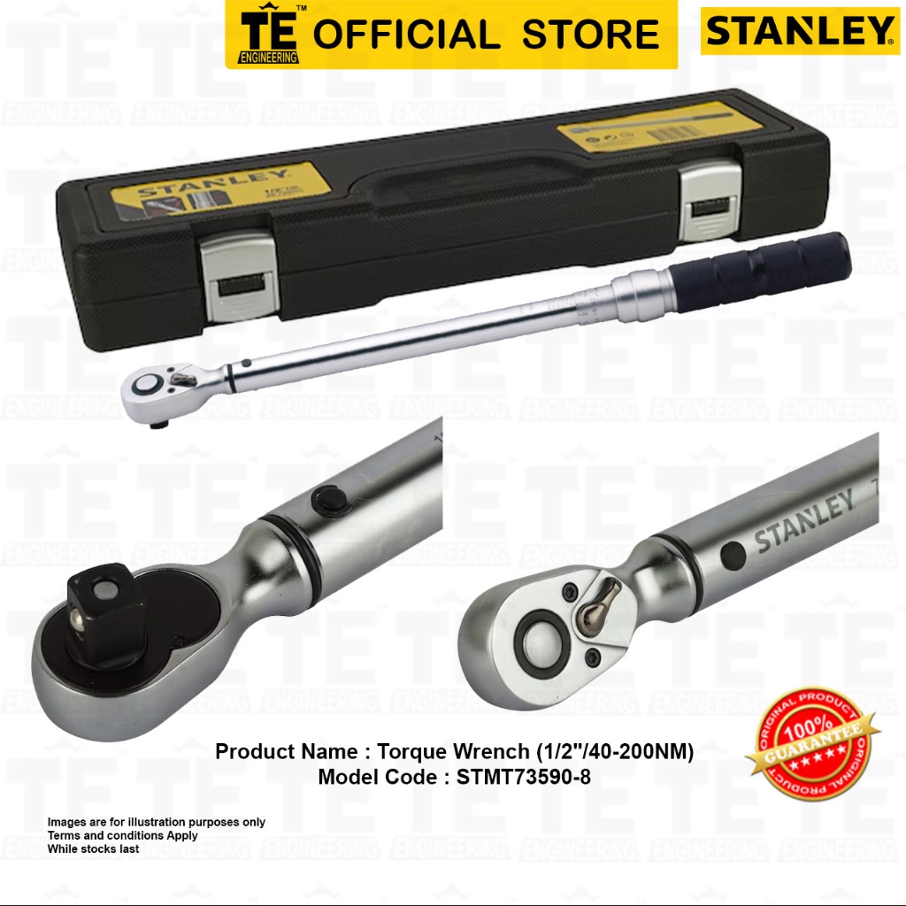 STANLEY 1/2" DR Torque Wrench 40-200 Nm Increment of 1Nm (STMT73590-8 ...