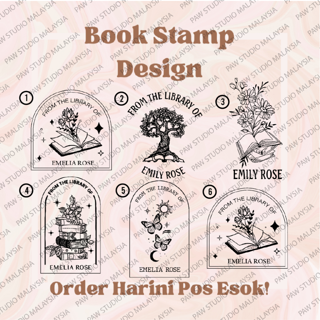 CUSTOM LIBRARY STAMPS / COP BUKU / BOOK STAMP / LIBRARIAN/EXLIBRIS ...