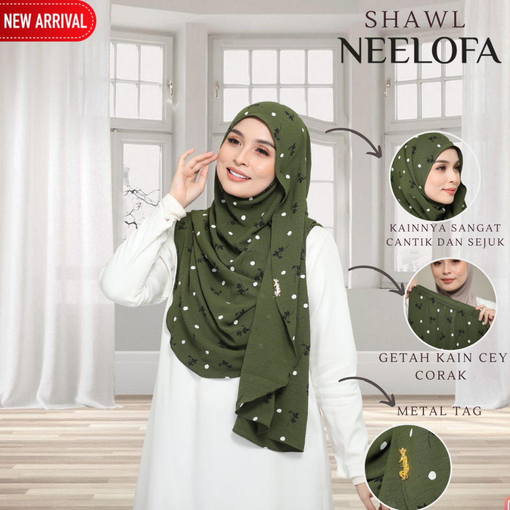 SHAWL NEELOFA GETAH KAIN HEAVY CHIFFON | Shopee Malaysia