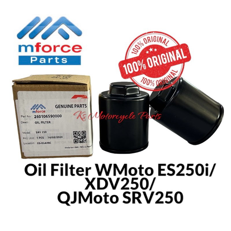 Oil Filter WMOTO ES250i / XDV250 / QJMOTO SRV250 [100% ORIGINAL ...