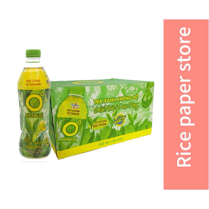 1box 24 bottle Zero Degree Green Tea Lemon 455ml - Trà xanh 0 Độ vị ...