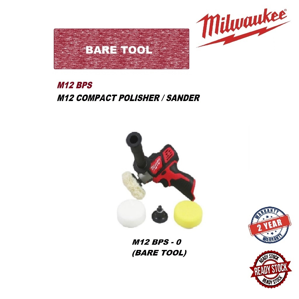 MILWAUKEE - M12 BPS-0 - M12 COMPACT POLISHER / SANDER (BARE TOOL ...