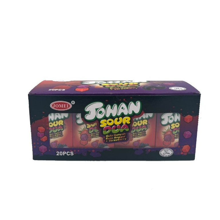 20 Pcs Jomei Johan Sour Dua Gula Kunyah Rasa Anggur & Strawberry HALAL (LOCAL READY STOCKS ...