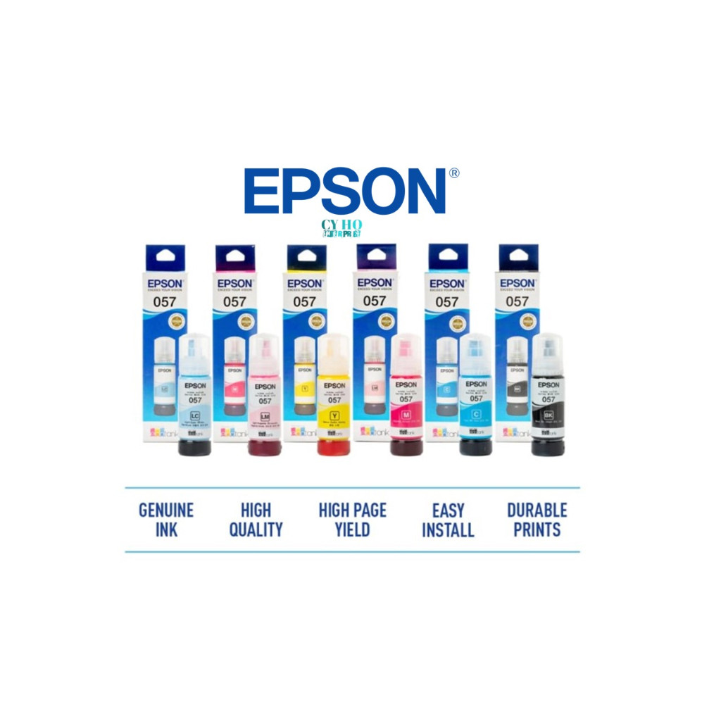 Epson 057 Refill Ink for EcoTank Photo Printer L8050/L18050 - 6 Colors ...