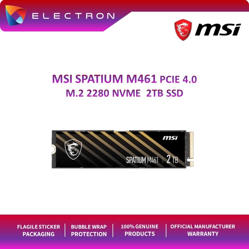 MSI Spatium M461 PCIe 4.0 NVMe M.2 2TB SSD | Shopee Malaysia