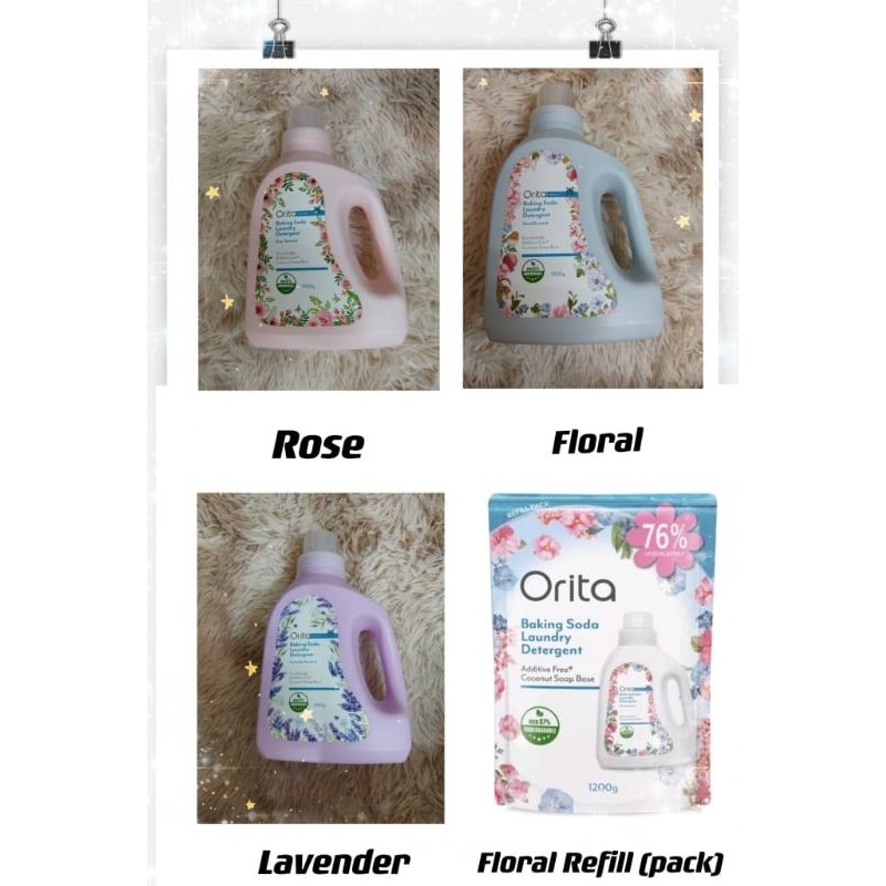 ORITA Baking Soda Laundry Detergent 1.5kg/1.2kg (Floral/Rose/Lavender ...