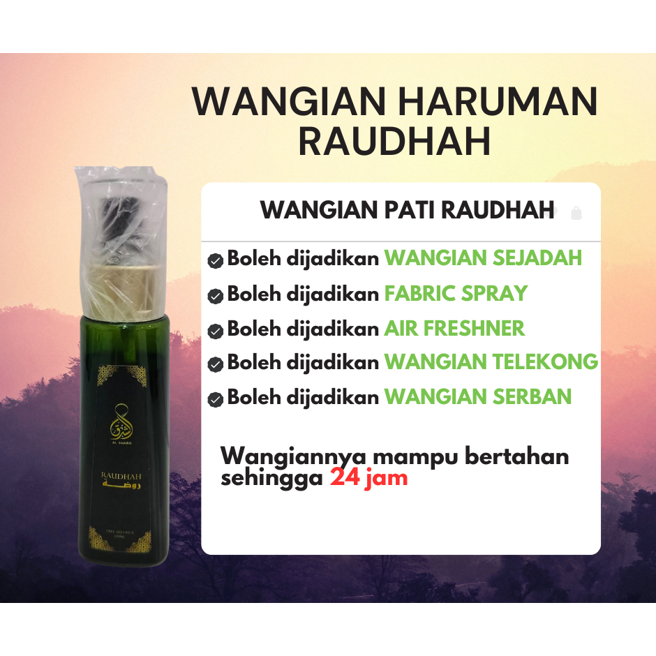 Wangian RAUDHAH Pati Asli Haruman Tanpa Alkohol 100ml FORMULASI BARU ...