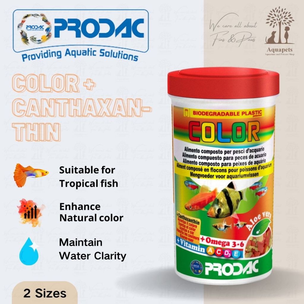 PRODAC Color + Canthaxanthin - 100mL (20g) Tropical Fish Food Color ...