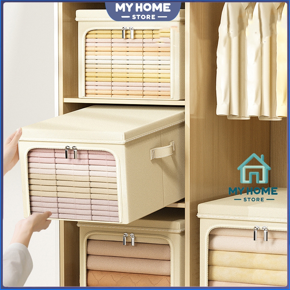 Collapsible storage box, steel frame, large wardrobe, storage box ...