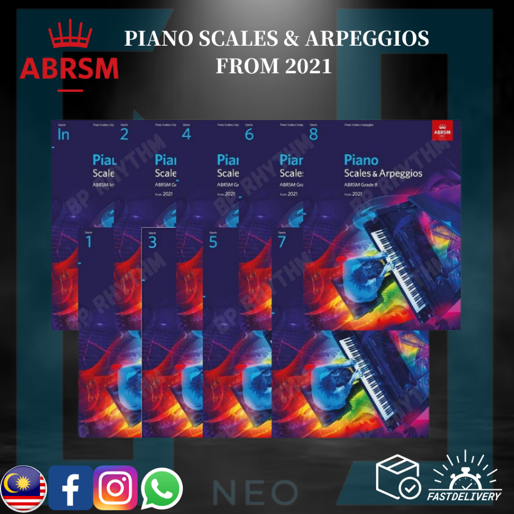☆NEW SYALLBUS☆ ABRSM PIANO SCALES & ARPEGGIOS GRADE INITIAL,1,2,3,4,5,6,7,8 FROM 2021 | Shopee ...