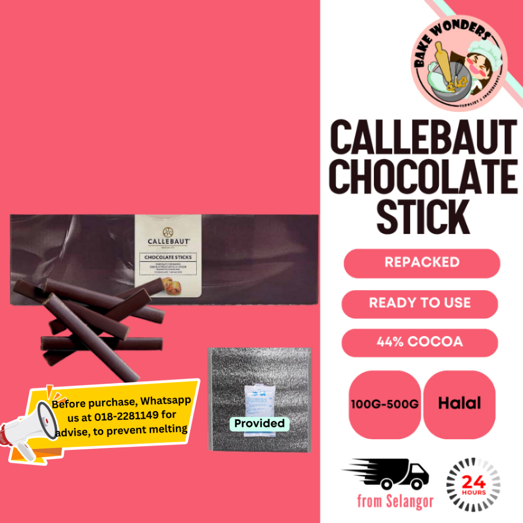 Callebaut Dark Baking Chocolate Sticks/ Batang Coklat Callebaut ...