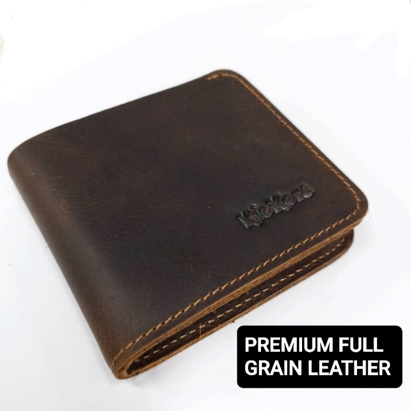 FULL GRAIN LEATHER WALLET BEG DUIT LELAKI KULIT | Shopee Malaysia