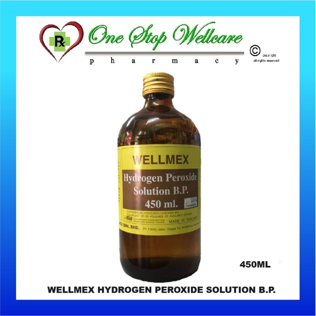 WELLMEX HYDROGEN PEROXIDE SOLUTION B.P. 30ML/60ML/450ML | Shopee Malaysia