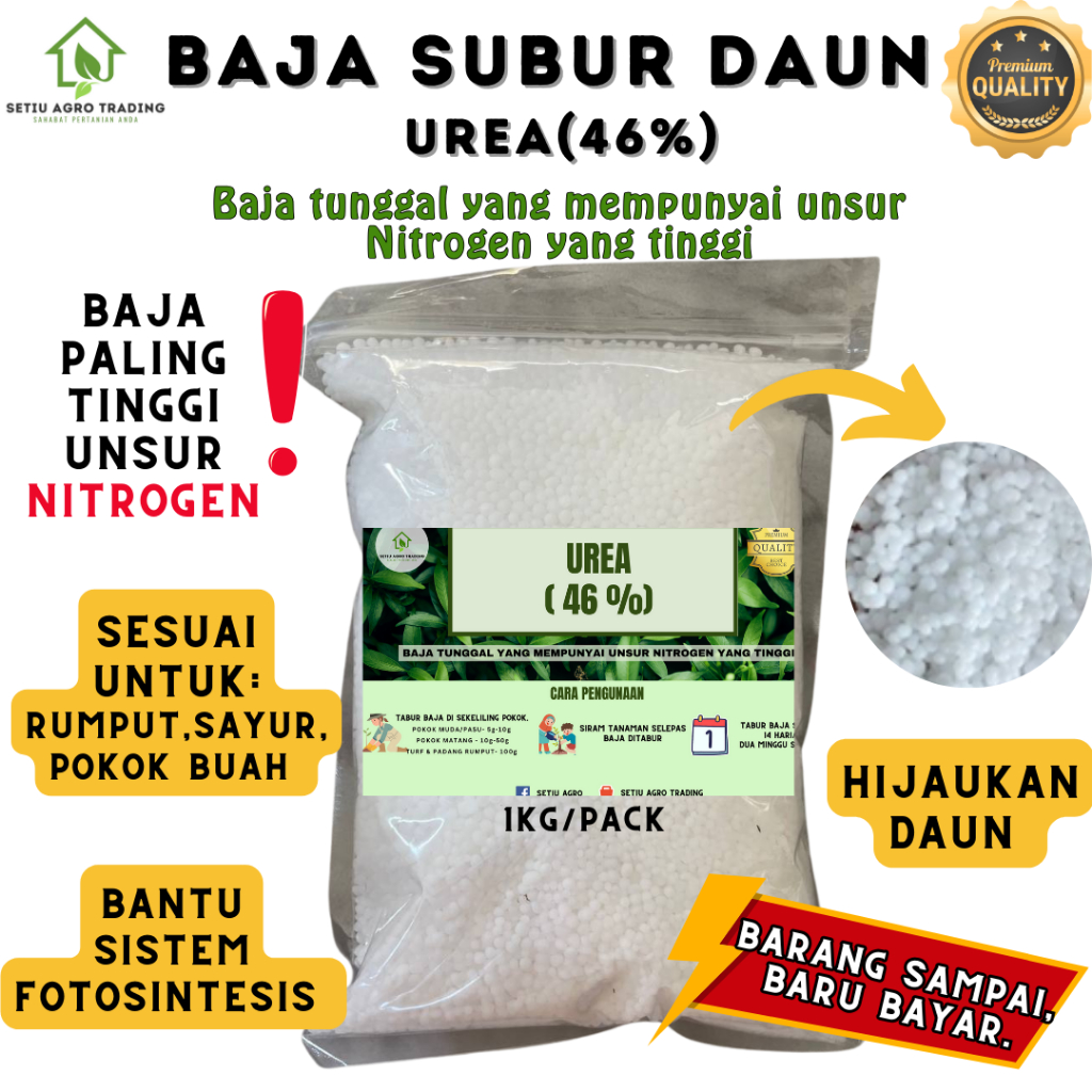 (Repack) Baja Urea 46% / Baja Nitrogen /Baja Daun / Urea Fertilizer 46% ...