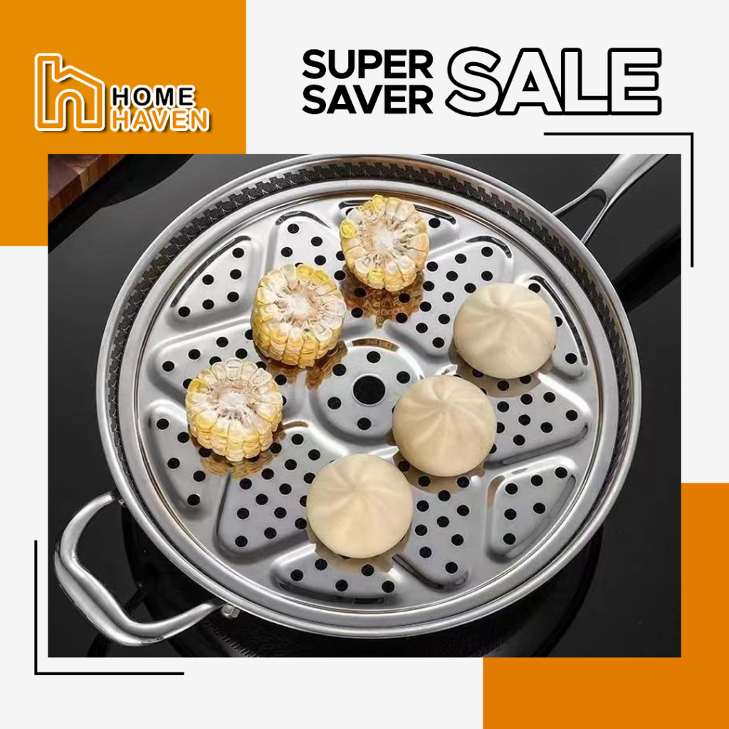 HOME HAVEN Steaming Tray 304 Stainless Steel Water-Proof Large Steaming ...