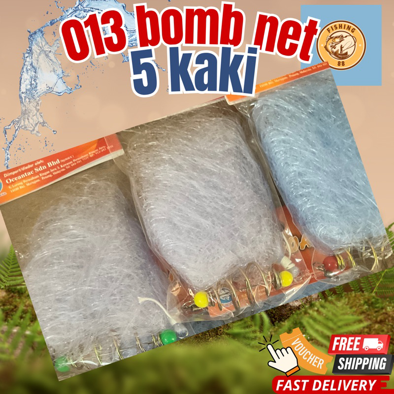 013 Jaring Bomb net/ fishing net/ jaring ikan 5 kaki | Shopee Malaysia