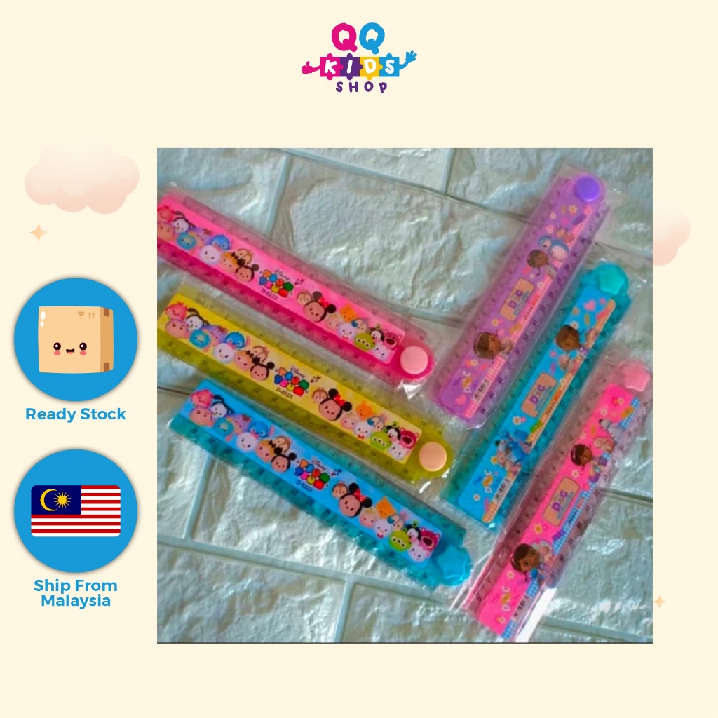 Folding Ruler Disney Cartoon 30Cm Pembaris Lipat Stationery | Shopee ...