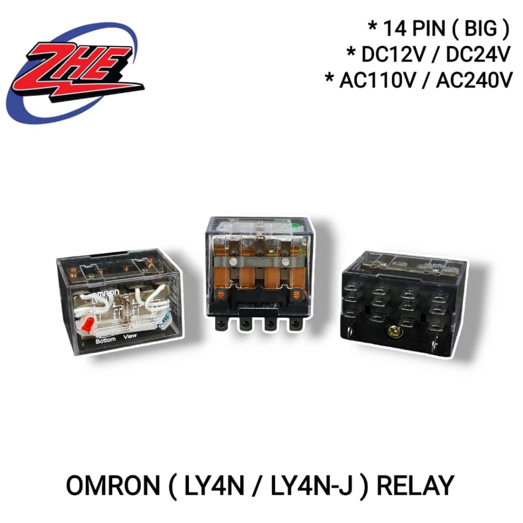 OMRON LY4N LY4N-J 14PIN DC12V DC24V AC110V AC240V POWER RELAY WITH LIGHTED INDICATOR | Shopee ...