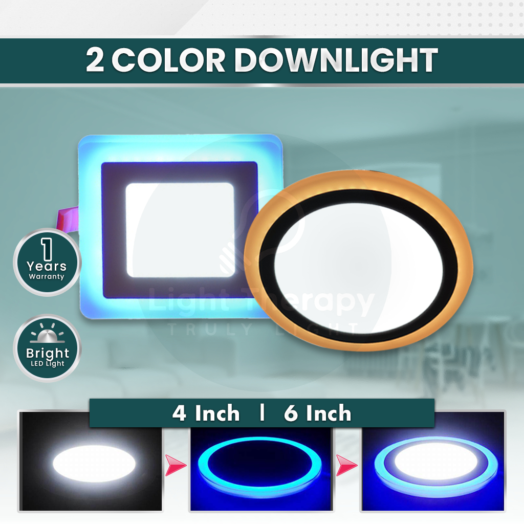 4"/6" 3 Modes 2 In 1 Blue/Warmwhite Recessed LED Downlight Lampu Siling ...