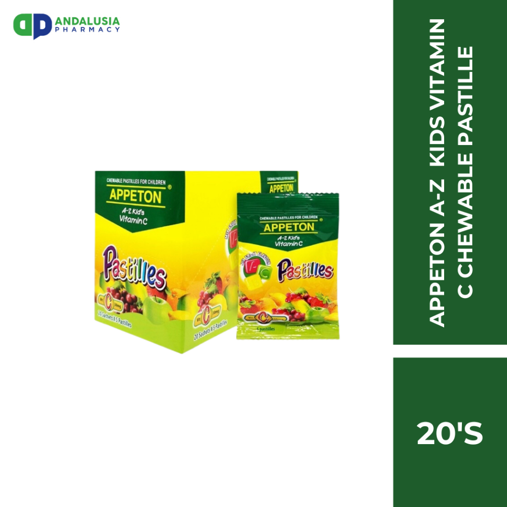 APPETON A- Z KIDS VITAMIN C CHEWABLE PASTILLES 20 SACHETS X 5 PASTILLES ...