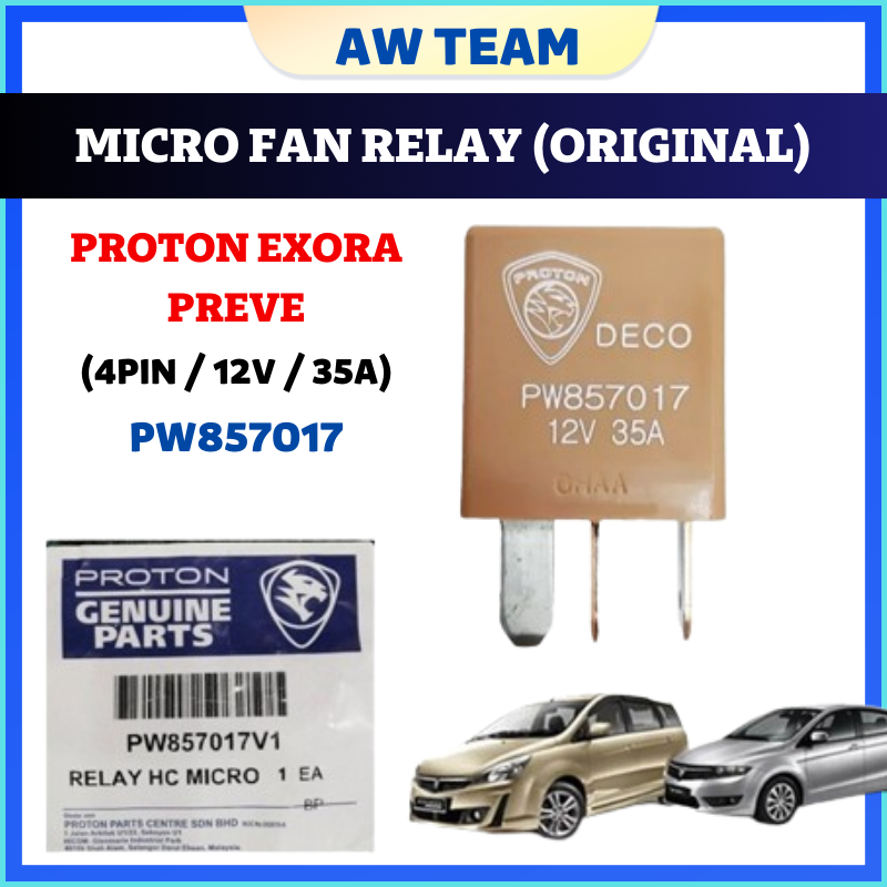 ORIGINAL PROTON EXORA PREVE MICRO FAN RELAY 4PIN 12V 35A PW857017 95230 ...