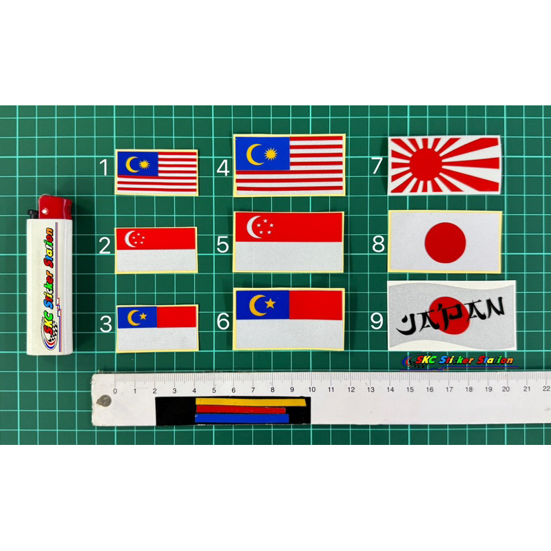 Flag of Malaysia / Singapore / Japan / Melaka Sticker Cutting ...