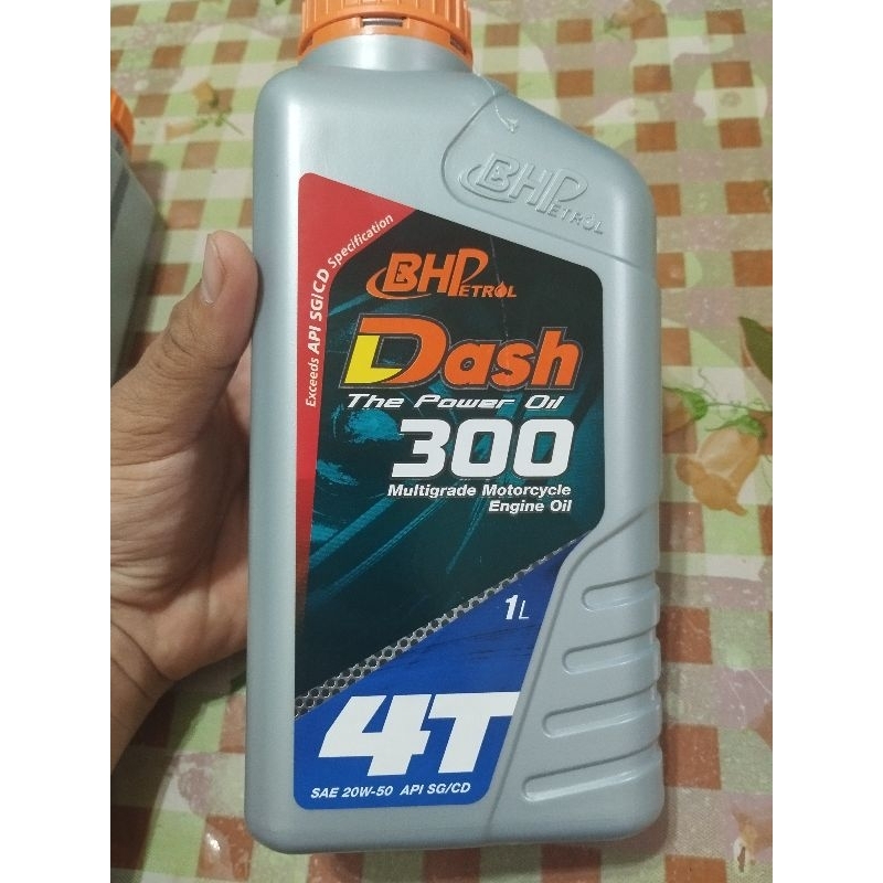 BHP DASH 300 4T MINERAL 20W50 MOTORCYCLE ENGINE OIL 1 LITER | Shopee ...