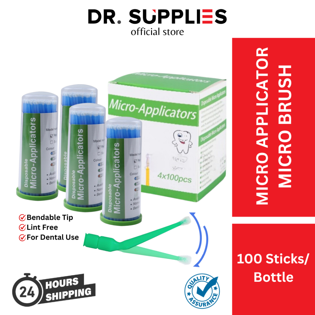 100 PCS FINE DENTAL MICRO APPLICATORS Brushes Dental Fine, Disposable ...