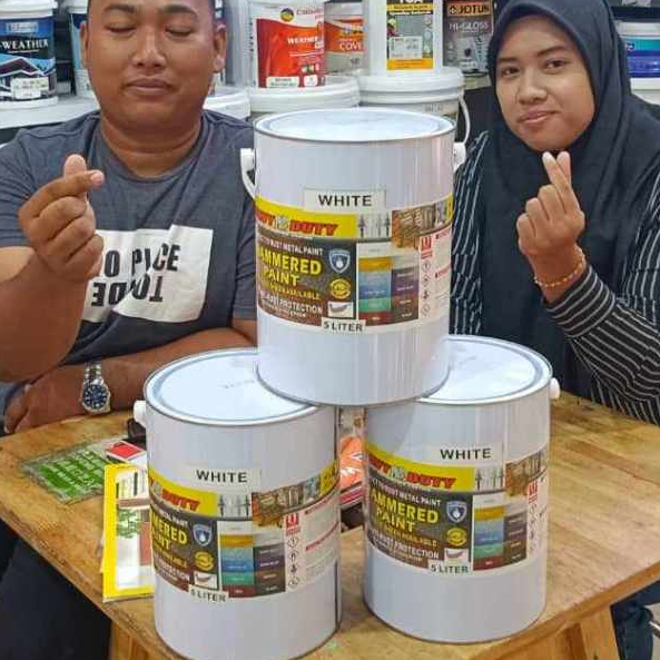 5L HAMMERED PAINT ( HEAVY DUTY ) smooth Finish Direct to Rust Metal ...