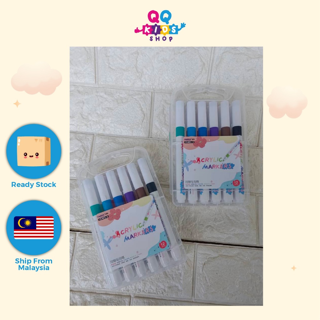 超时丙烯马克笔 / Chosch Acrylic Markers Marker Pen Colour Stationery | Shopee ...