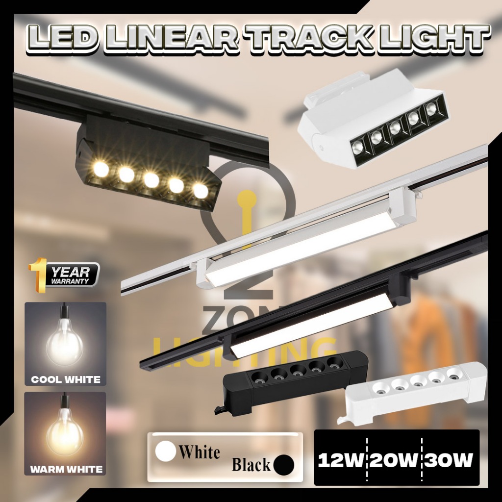 🔥NEW🔥 Linear Led Track Light 10W 20W 30W Spotlight LED 1 Meter Track ...
