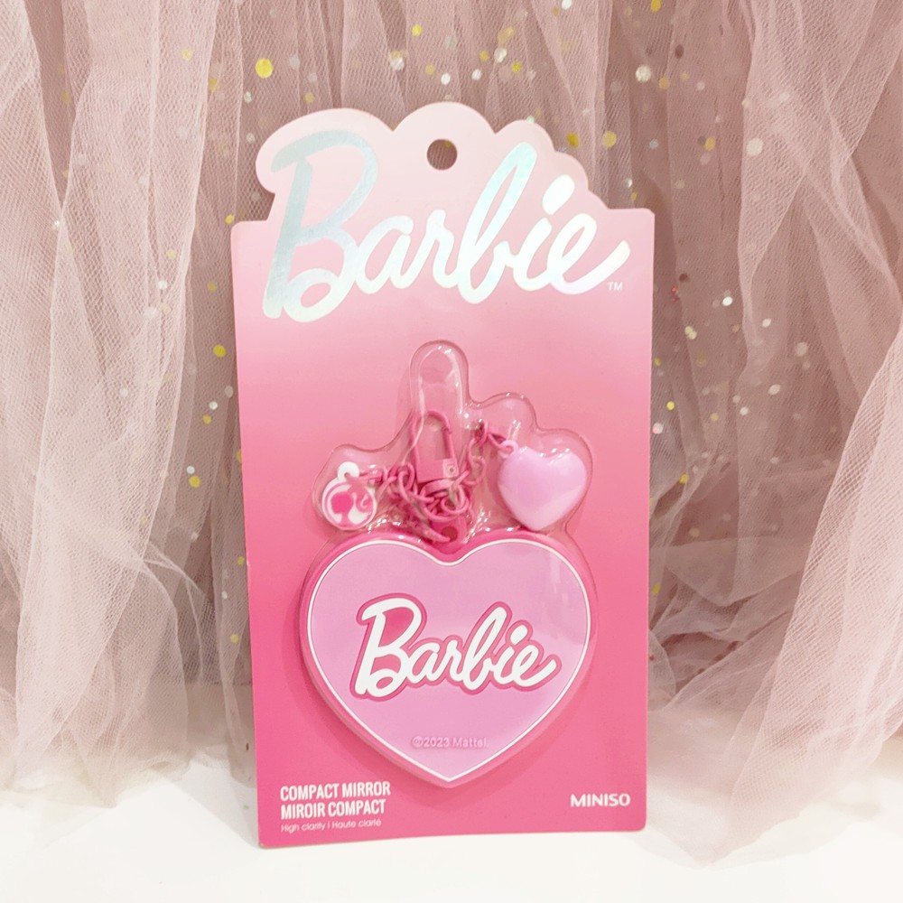 MINISO X Barbie Heart Compact Mirror | Shopee Malaysia
