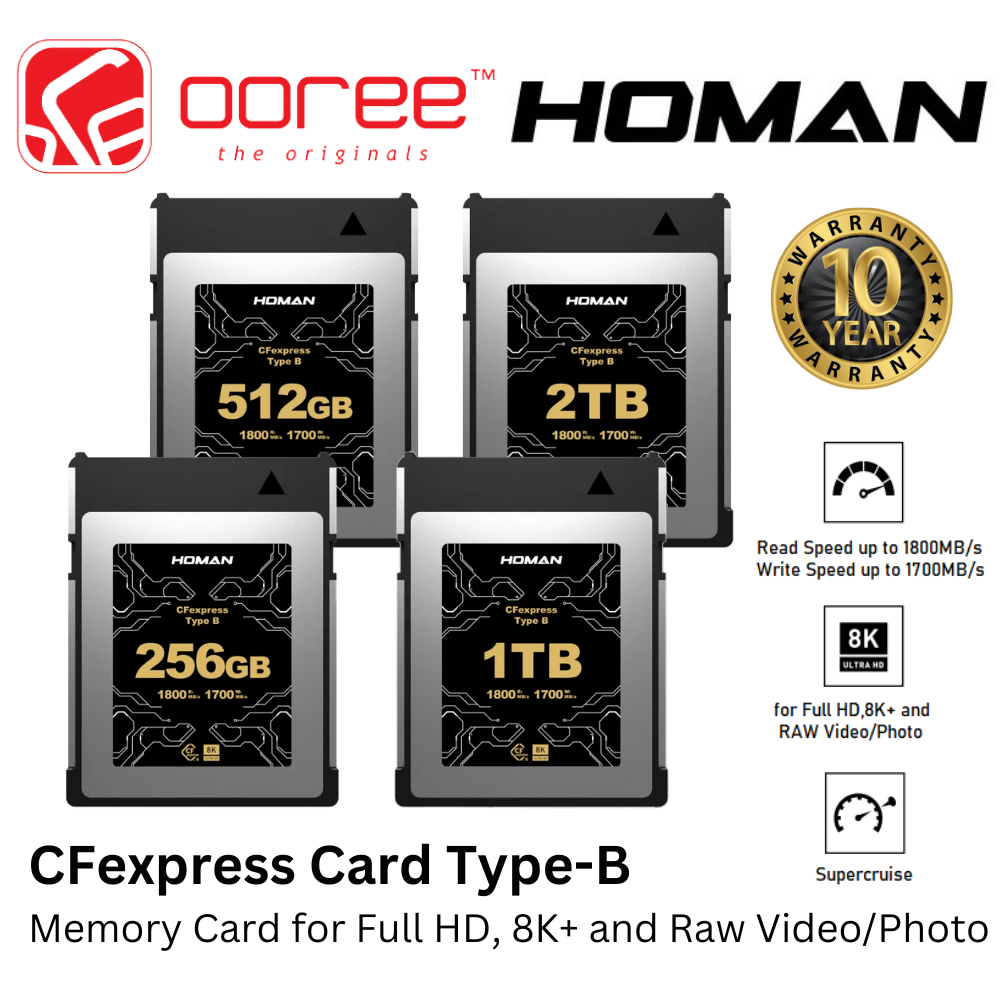 HOMAN CFEXPRESS CARD TYPE-B MEMORY CARD FOR FULL HD, 8K+ AND ROW VIDEO/PHOTO AND SUPERCRUISE ...