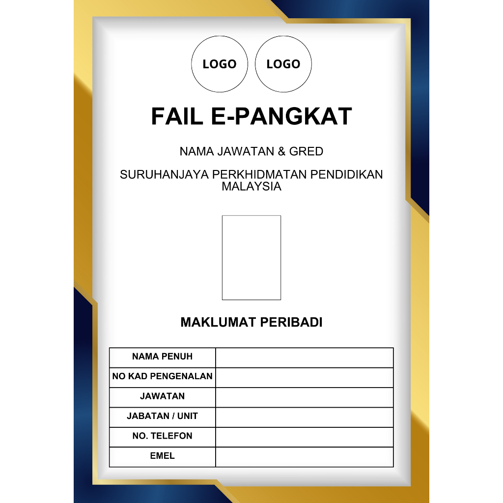 template cover fail e-pangkat saiz A4 210x297mm edit maklumat dalam ...