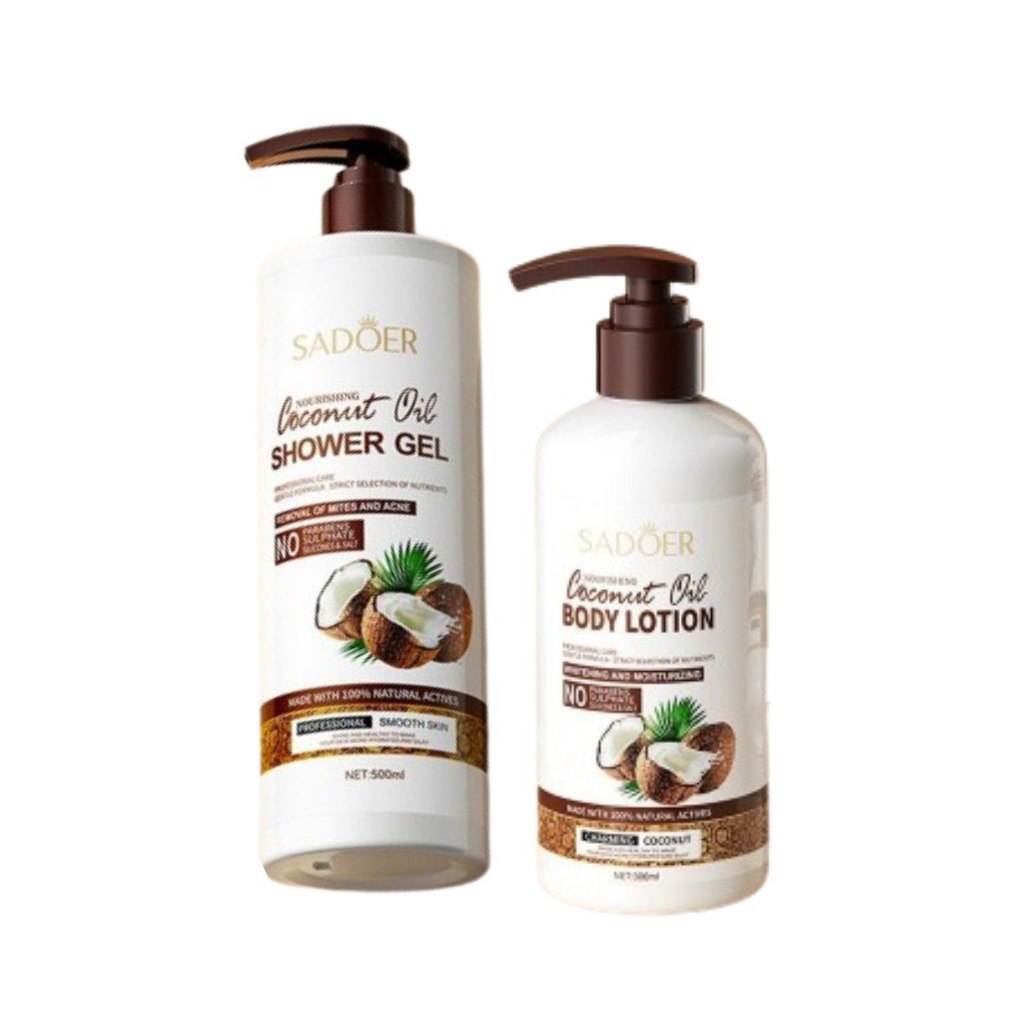 SADOER COCONUT OIL SHOWER GEL 500ML /BODY LOTION 300ML | Shopee Malaysia