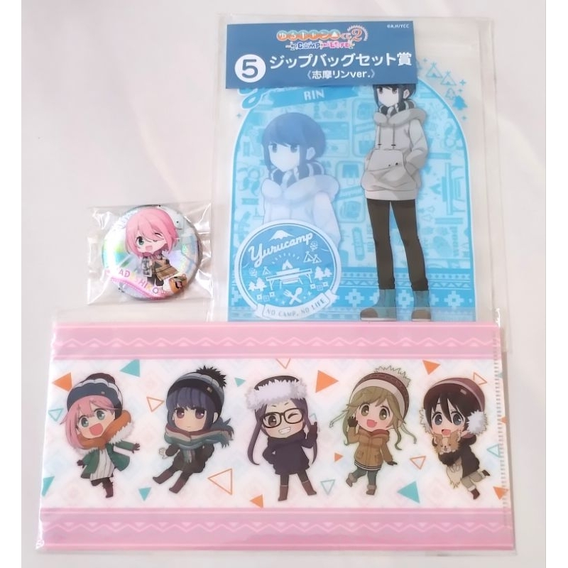 Original Yuru Camp SET Lawson Mask Case No Camp No Life Kuji Zipper Bag ...
