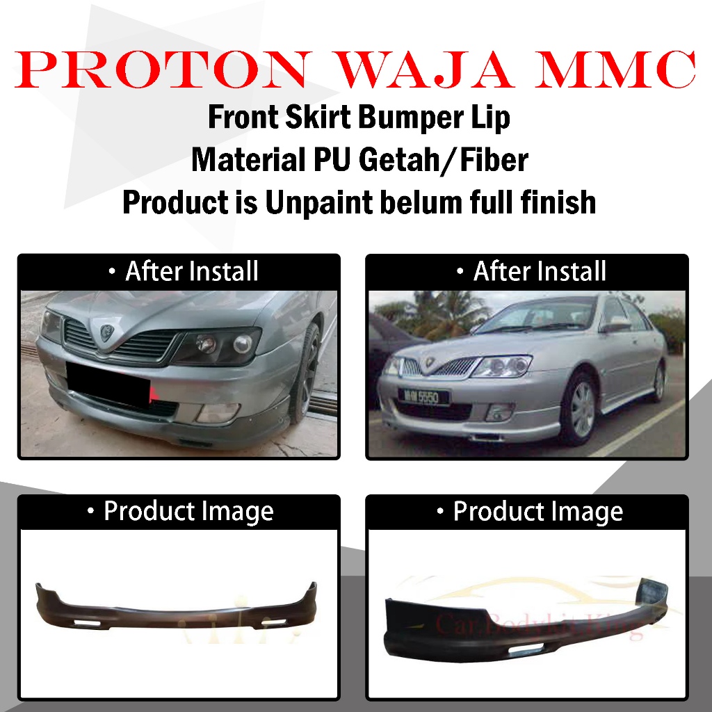 PROTON WAJA MMC BUMPER FRONT SKIRT SKIRT DEPAN -MATERAIL PU GETAH/FIBER ...