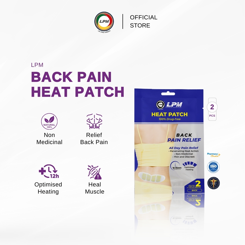 LPM Heat Patch for Back Pain Relief 100% Natural 12 Hours Soothing Back ...