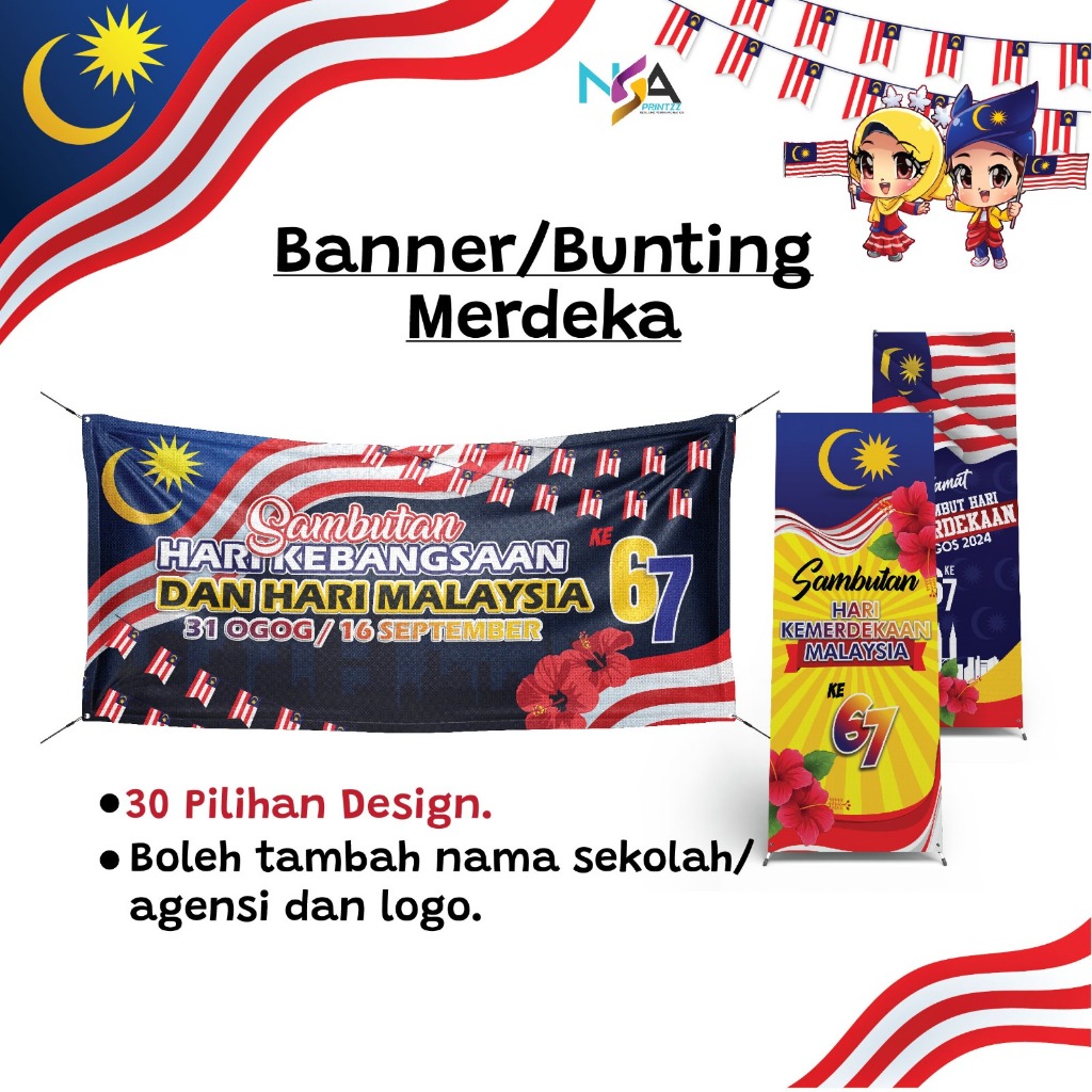 Banner / Backdrop / Bunting Merdeka dan Hari Malaysia | Shopee Malaysia