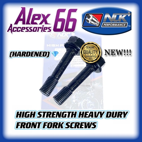 NLK PERFORMANCE ORIGINAL FRONT FORK SCREW HIGH STRENGTH + HARDENED 2PCS ...