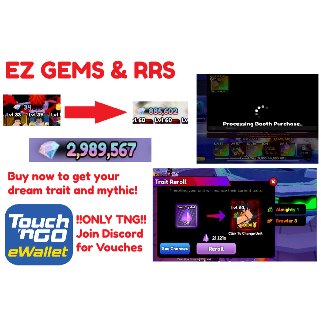 [CHEAP] Anime Defenders Gems + Reroll Tokens / Trait Crystals | Shopee ...