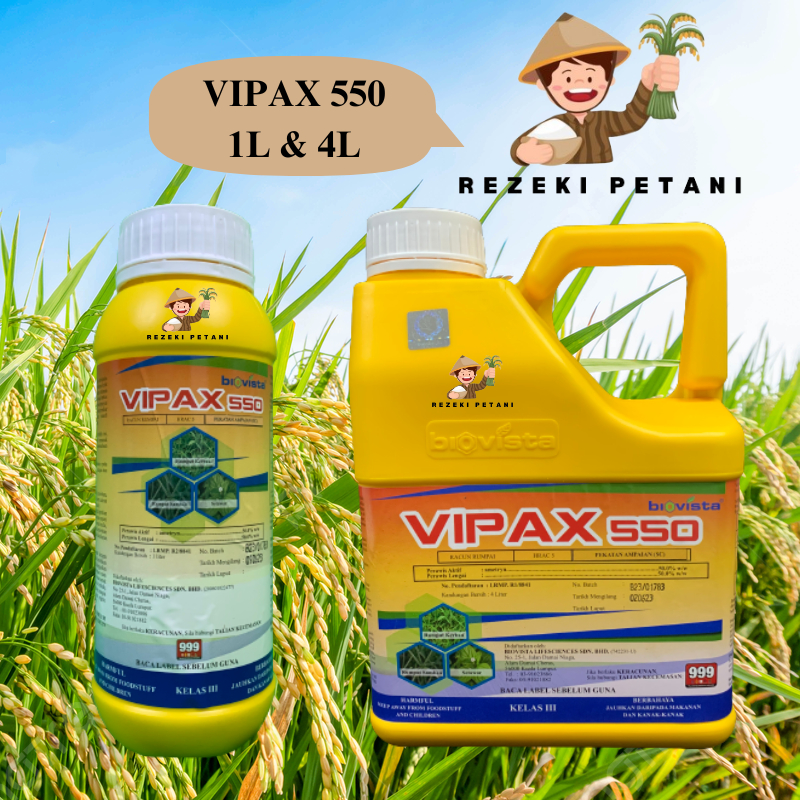 [ORIGINAL] 1L & 4L VIPAX 550 BIOVISTA (Ametryn 50%) Racun Susu/Sambau/Kerbau/Setawar AMEPAX ...