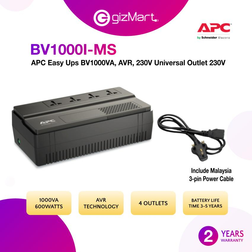 APC BV1000I-MSX Easy Ups BV1000VA, AVR, 230V Universal Outlet 230V | Shopee Malaysia