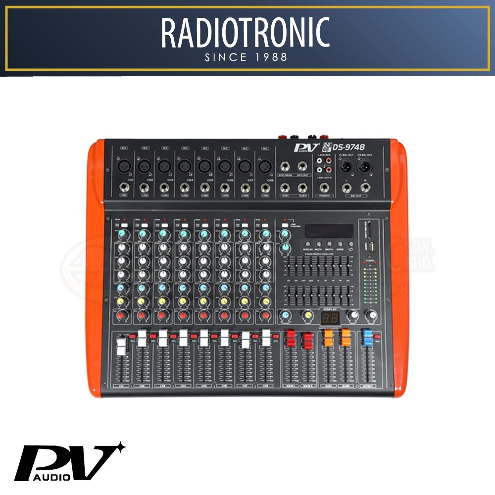 PV AUDIO DS-9748 8 Channel 400W Power Mixer | Shopee Malaysia